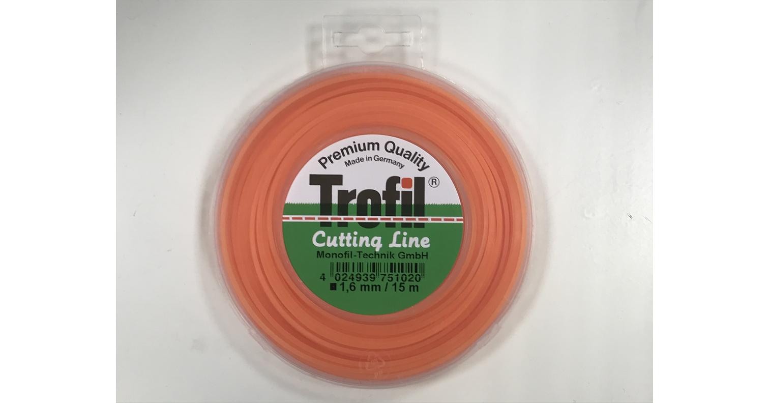 Trofil Vágószál 1,6 mm 15 m / tekercs, 4 élű profil naracssárga - A Technoroll Shopban